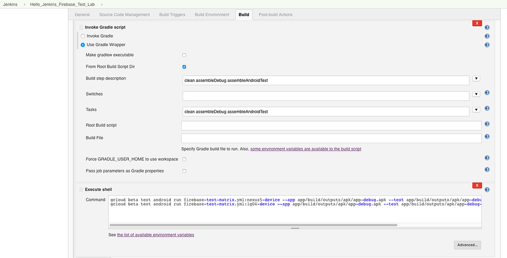 Firebase Test Lab CI Using Jenkins