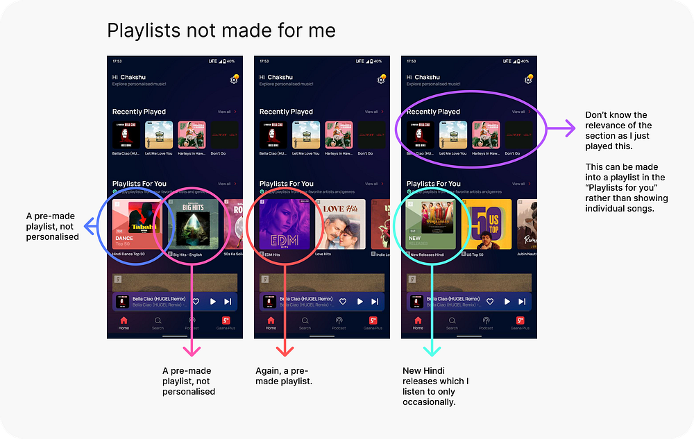 Gaana App UX/UI Redesign - by Chakshu Khanna