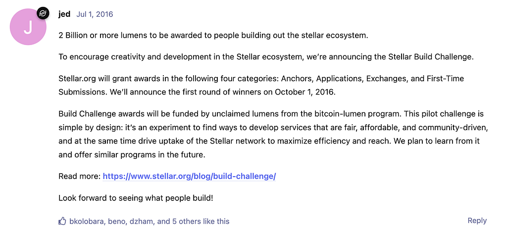 The History of the Stellar Community Fund