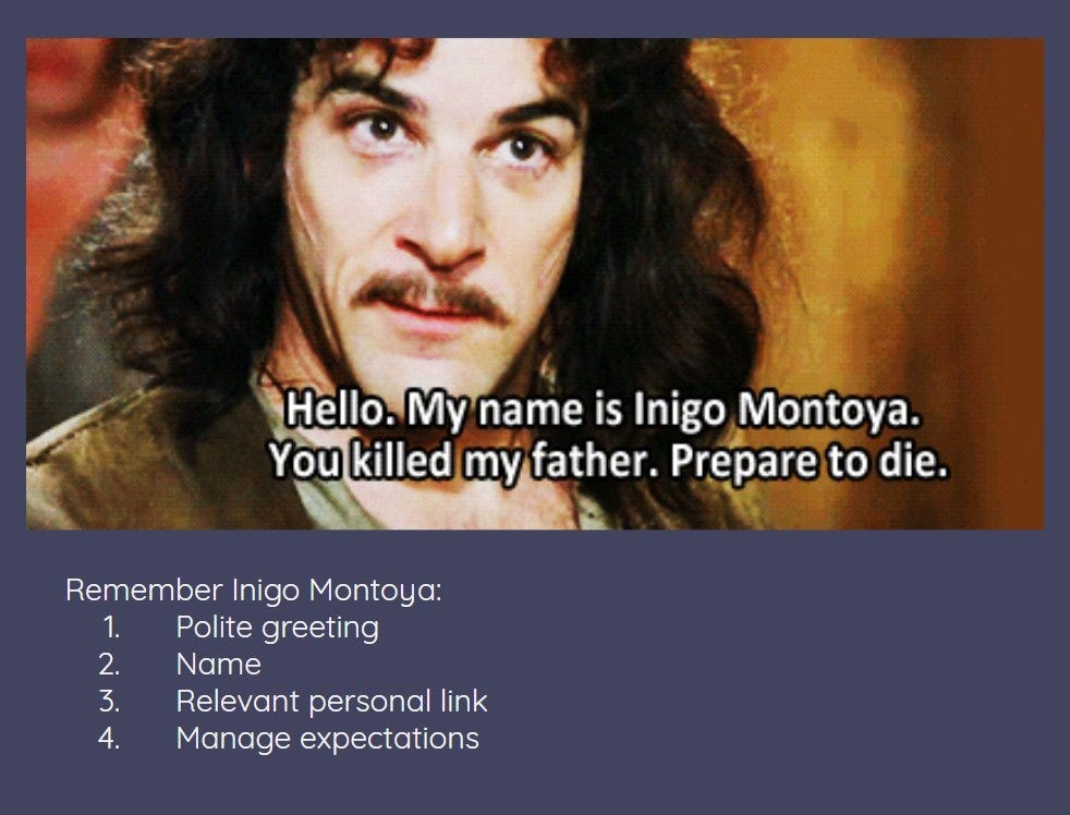 Inigo Montoya — Masterclass on introducing yourself
