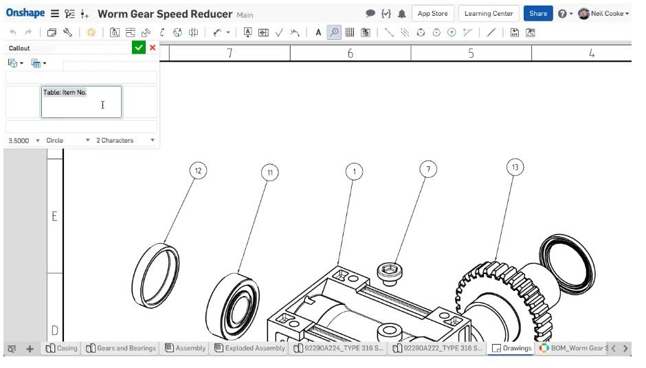 OpenBOM and Onshape new automatic callouts (balloons)