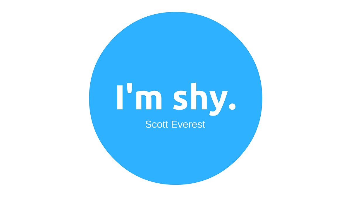 I’m shy. - Medium