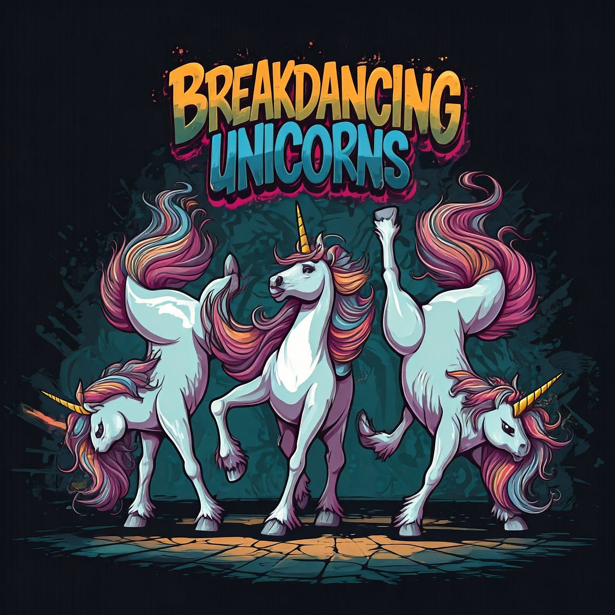 Break Dancing Unicorns - Medium