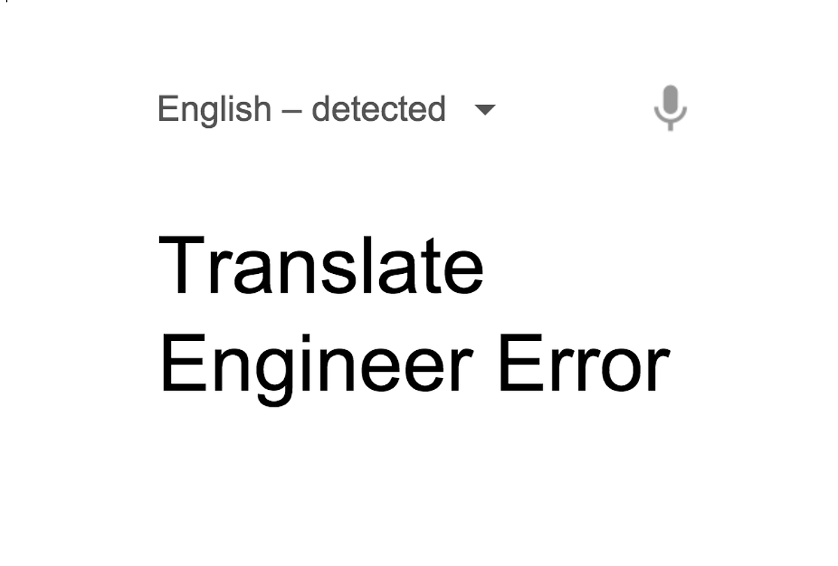 Translate Engineer Error - Medium