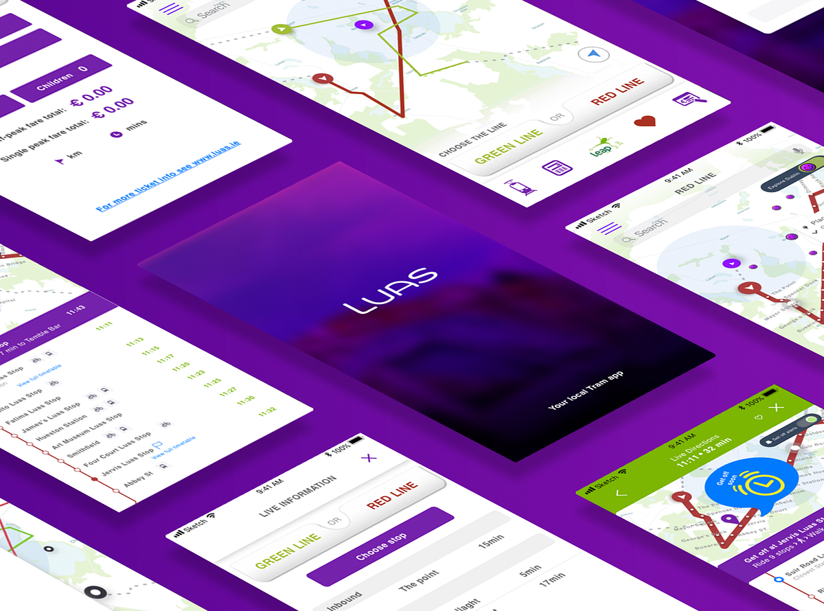 Dublin Luas Tram System App Redesign Concept – Medium
