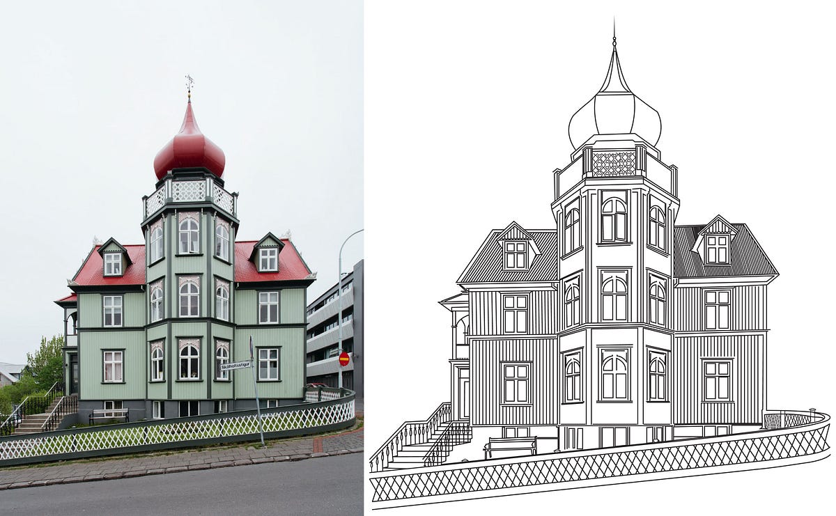 Line Art / Line Drawing - Medium