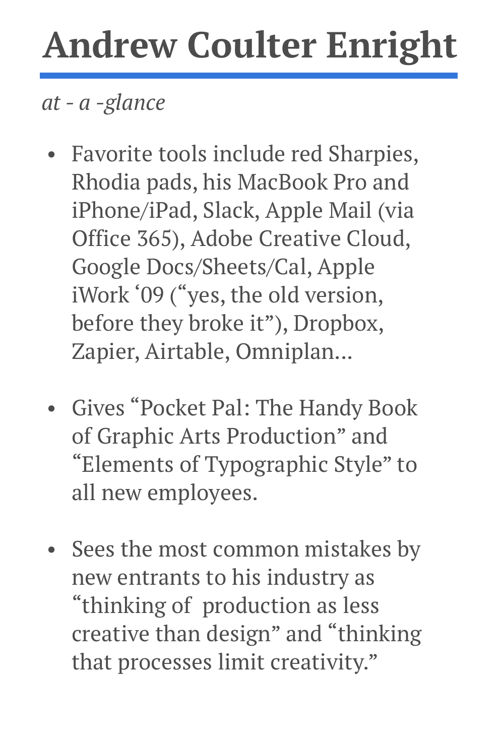 Studio invention with Andrew Coulter Enright, Senior Director of ...