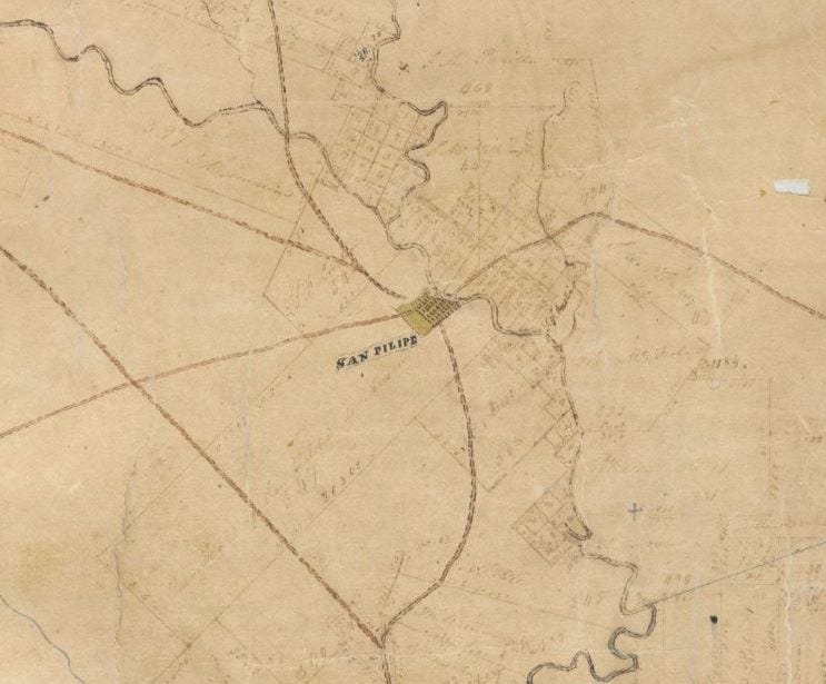 Stephen F. Austin’s Connected Map of Austin’s Colony, 1837 (1892 Tracing)