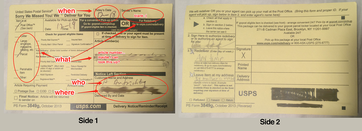 I redesigned the USPS package delivery slip. – The Startup – Medium