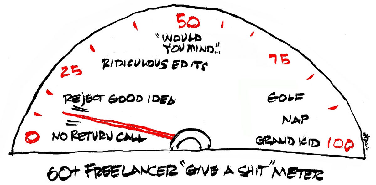 My “give-a-shit” meter – the 60+ freelancer – Medium