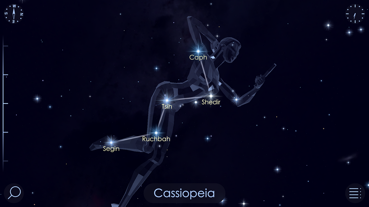 Cassiopeia’s “W” Delights – Star Walk – Medium