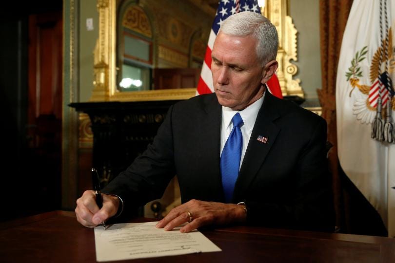 In Sign Trump’s Days Are Numbered, Pence Practices Signature For ...