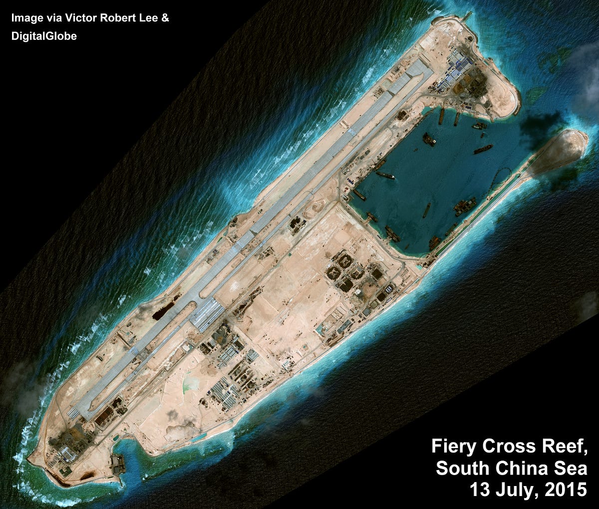 Fiery Cross Reef, South China Sea: Satellite Image Update