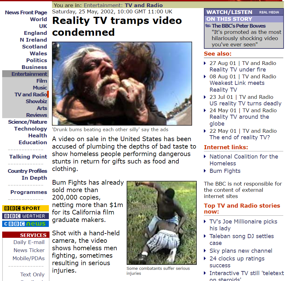 Looking Back at BumFights – Humanise Homeless – Medium