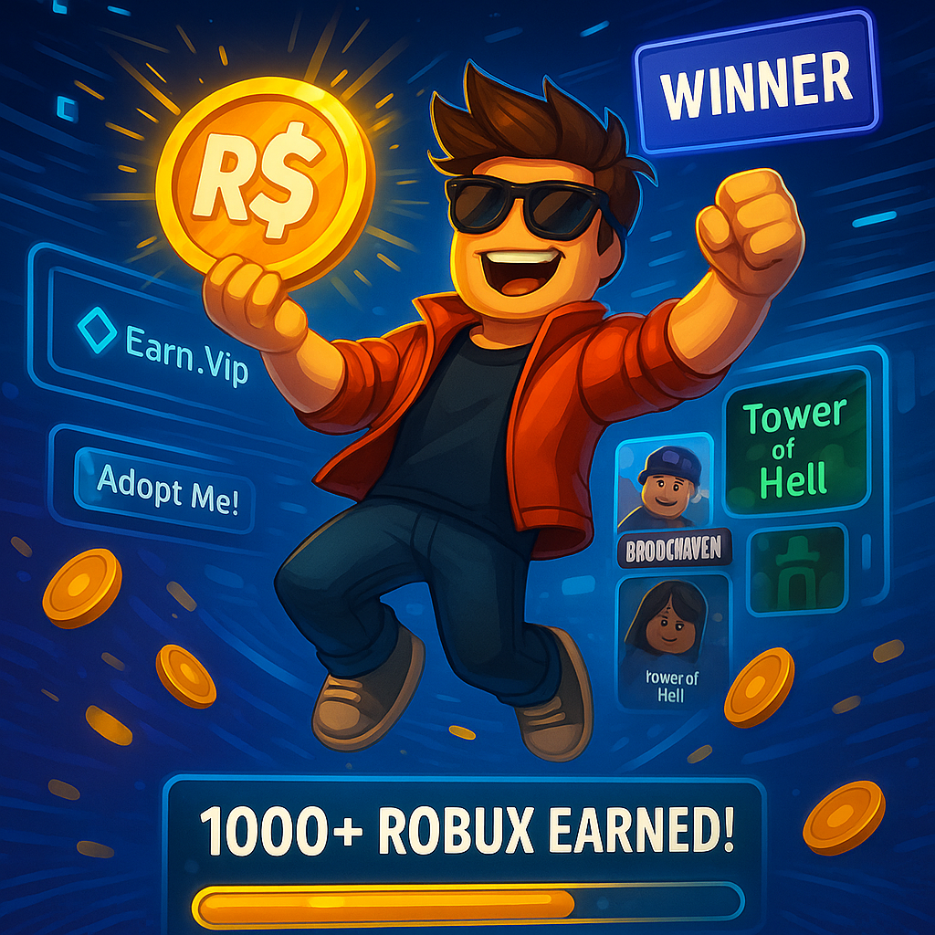 Earn Robux FAST by Playing Games on Earn.Vip — No BS, Just Rewards 🎁💸 ...
