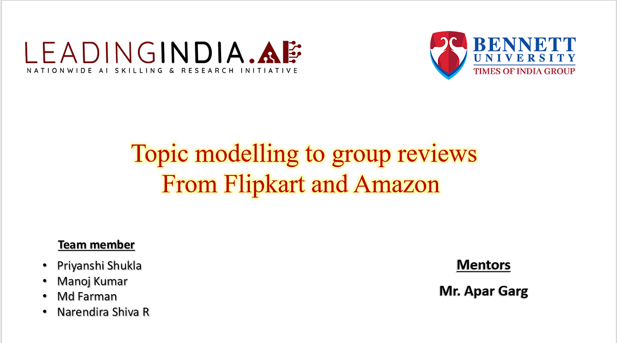 Topic Modeling to group reviews from Amazon / Flipkart – Medium