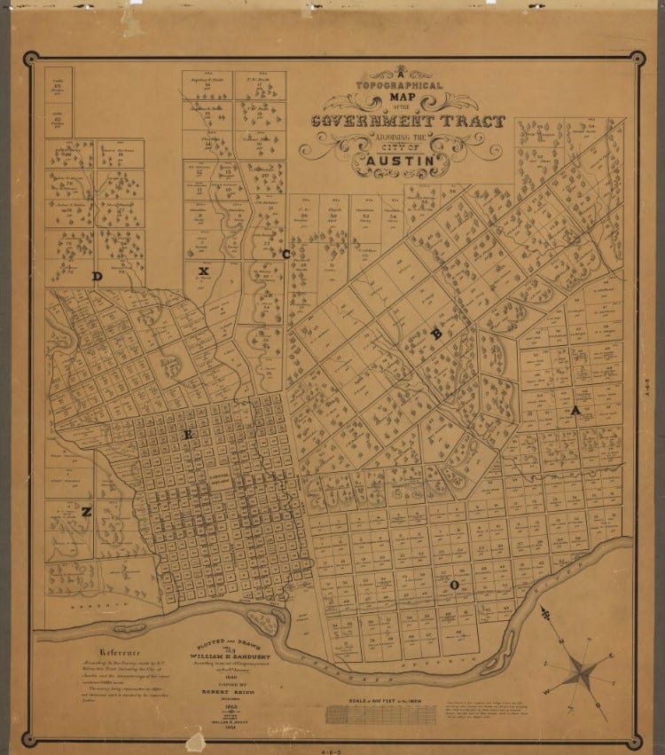 A New Seat of Government — the Original Survey of the City of Austin