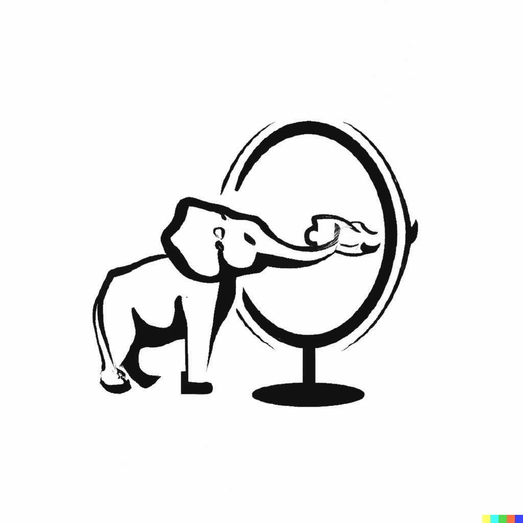 Elephant in the Mirror - Medium