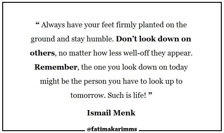 Quotes : Don’t look down on others – Fatima Karim – Medium