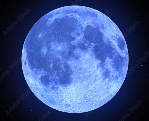 The Beautifully Shining Full Blue Moon - Medium
