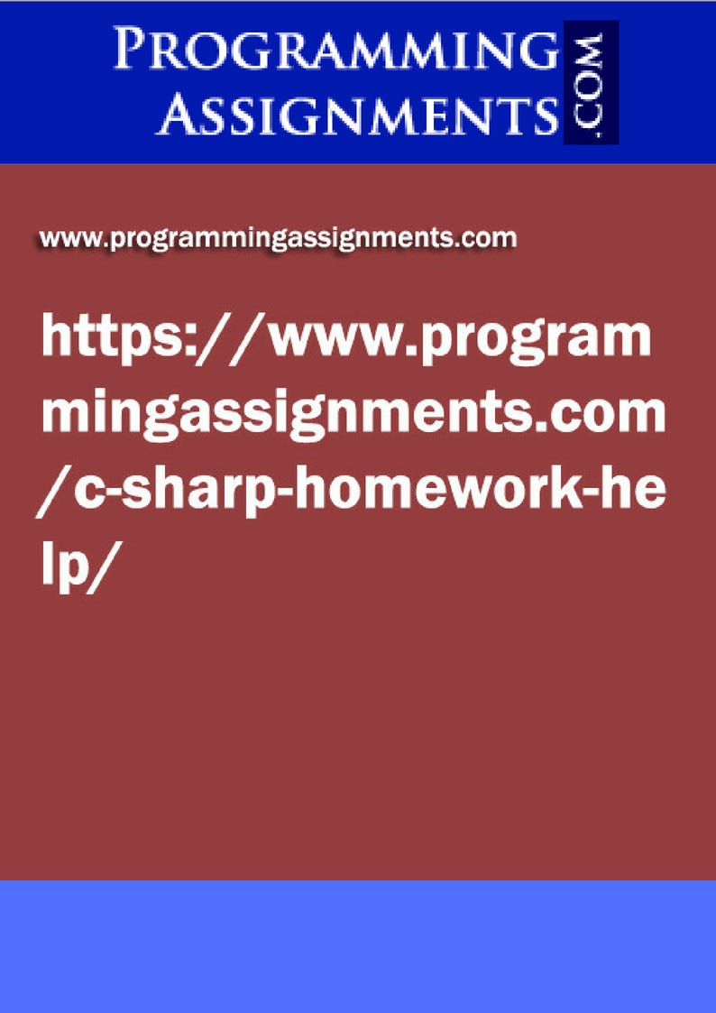 Trending stories published on C Sharp Programming Link to a Sample ...