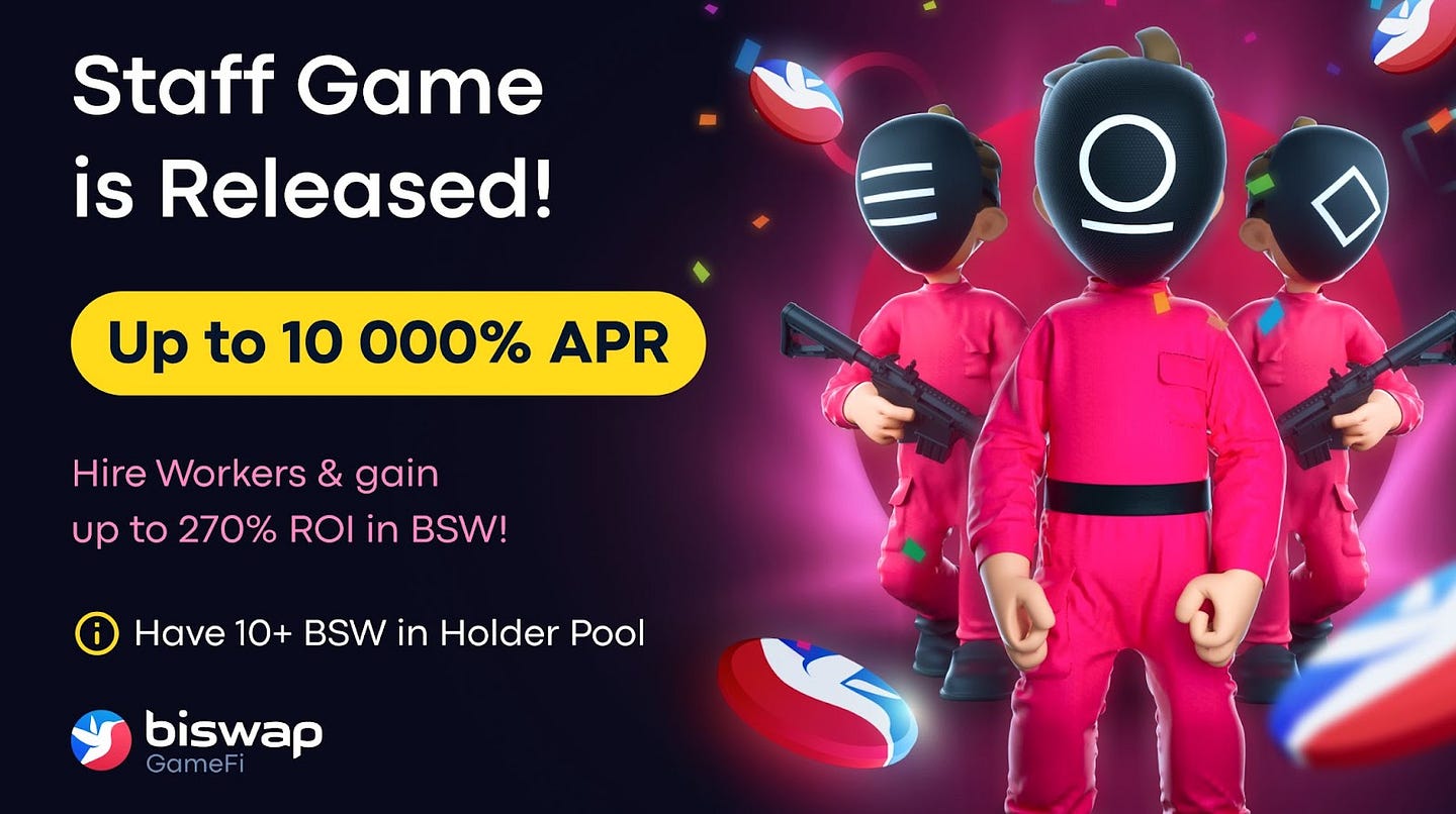 Staff Game is Released | Enjoy up to 10 000 APR! – 🌐 Biswap News Portal