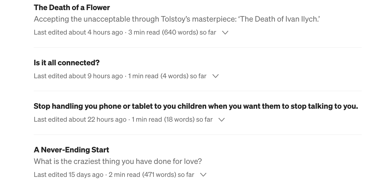 No clickbait title, no writing tips.