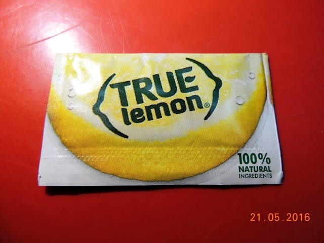 True Lemon 100% Natural Ingredients @ Crystallized Real Lemon Flavor ...