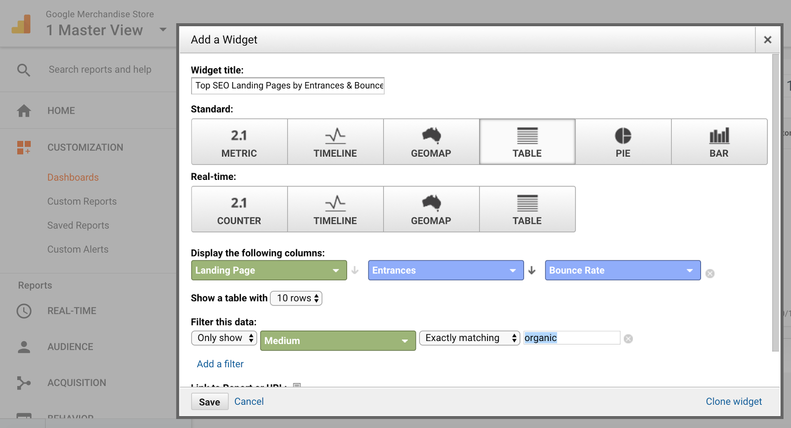 Choosing the right metrics for your SEO dashboard with Google Analytics ...