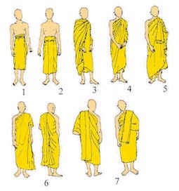 Why monks wear different color robes around the world.
