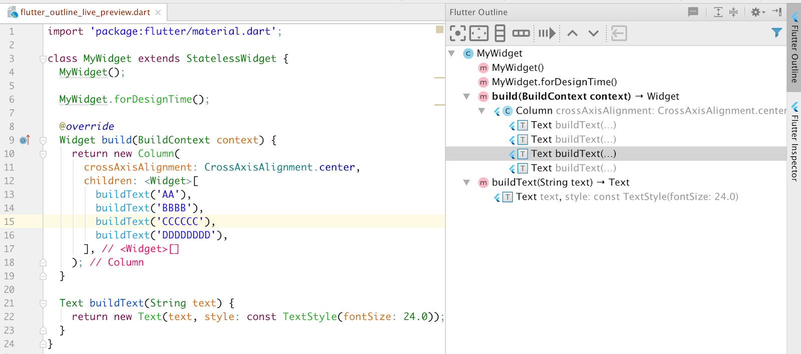 Flutter Outline, Hot Reload, and the implementation of a live widget ...