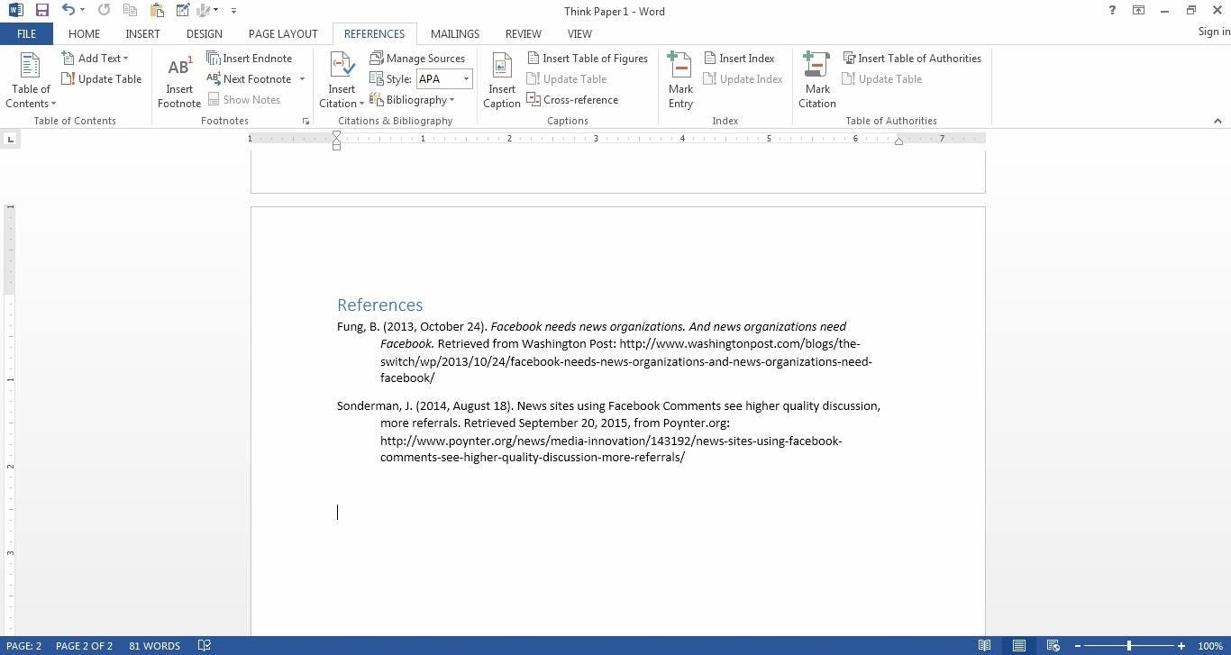 “Cite Your References”: Citation Tips and Tricks Using MS Word