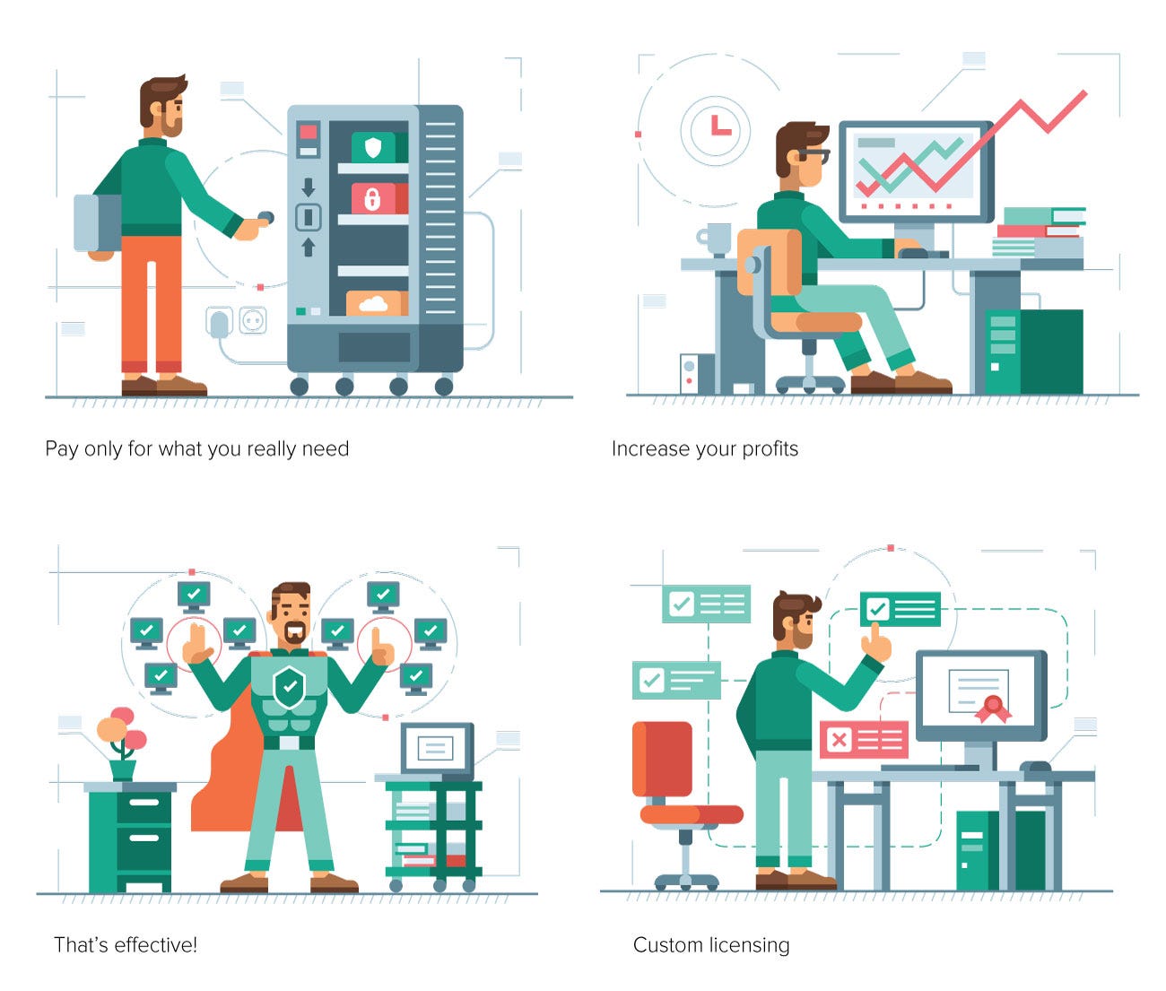 Developing the corporate illustration style for Kaspersky Lab