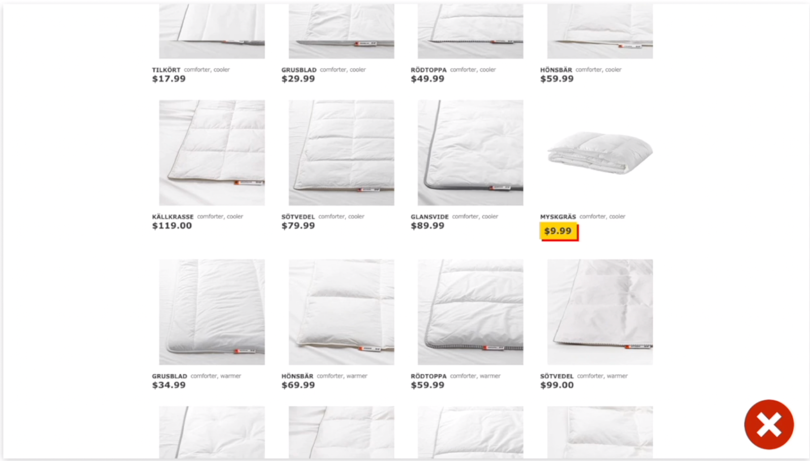 Learn UX best practices for product lists on e-commerce websites.