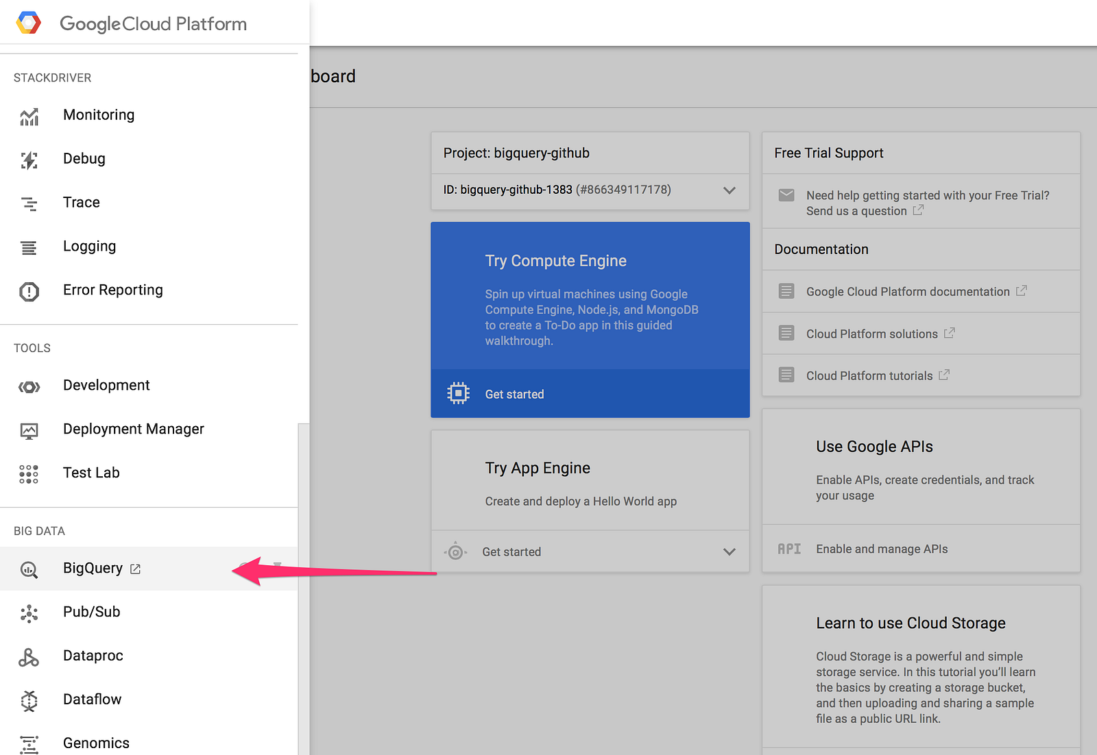 Setting up Google BigQuery – learn data science