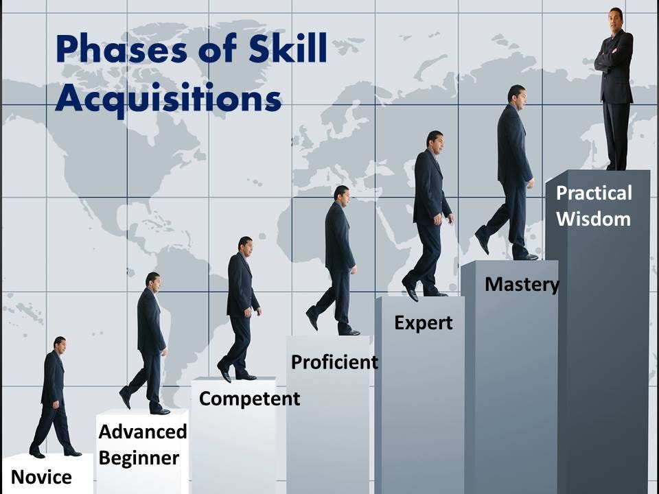 How does a novice pass through 6 phases of skill acquisition towards ...
