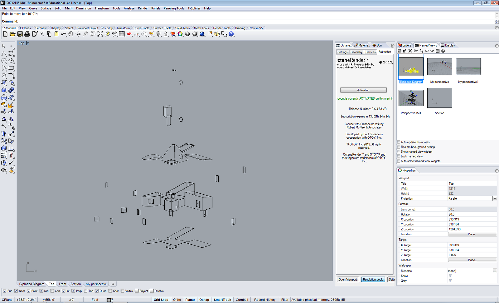 Exploded Axonometric Rendering — Conceptual Rendering