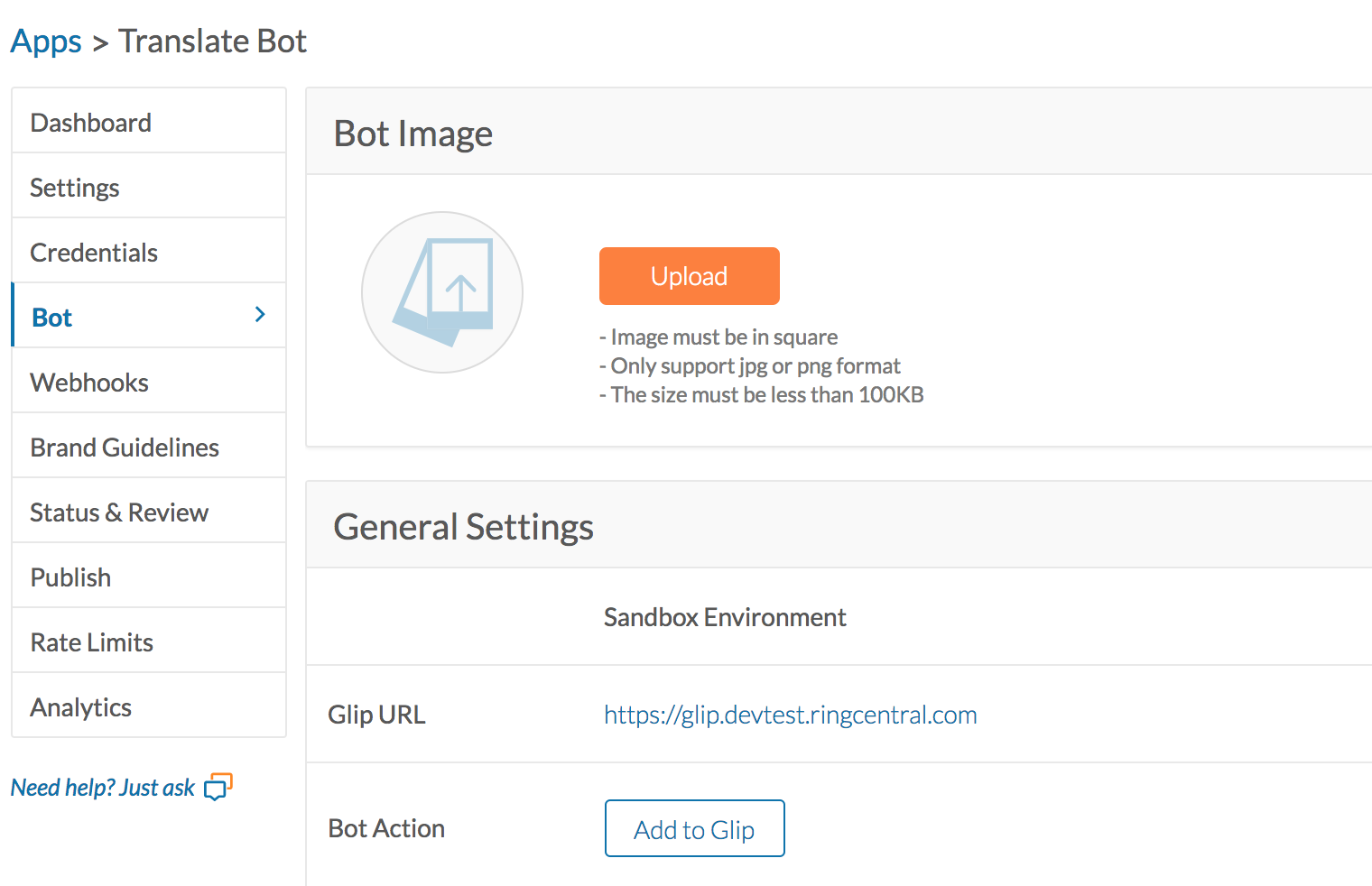 Building a Glip Translation Bot with BotBuilder and Dialogflow