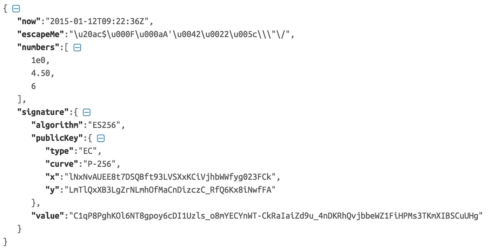 JSON Message Signing Alternatives FACILELOGIN