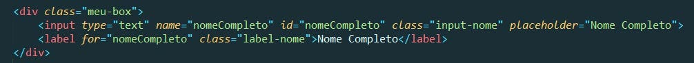 Criando input com label flutuante usando apenas css