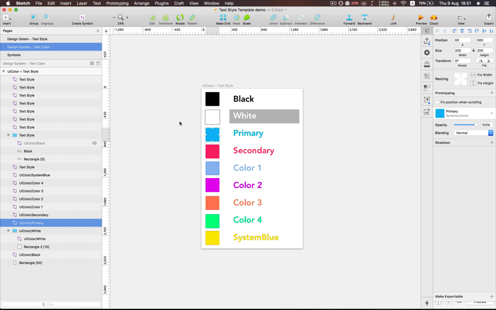 Design System — Shared Text Style Template – Design + Sketch – Medium