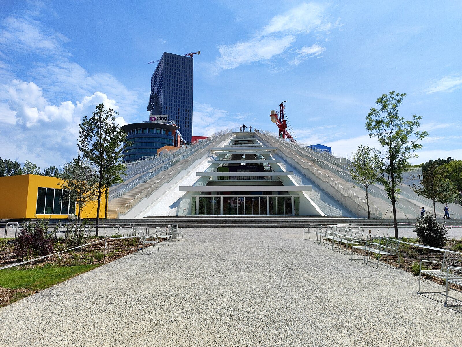 In the heart of Tirana, Albania’s main city, there’s a cool building called the Pyramid of Tirana.