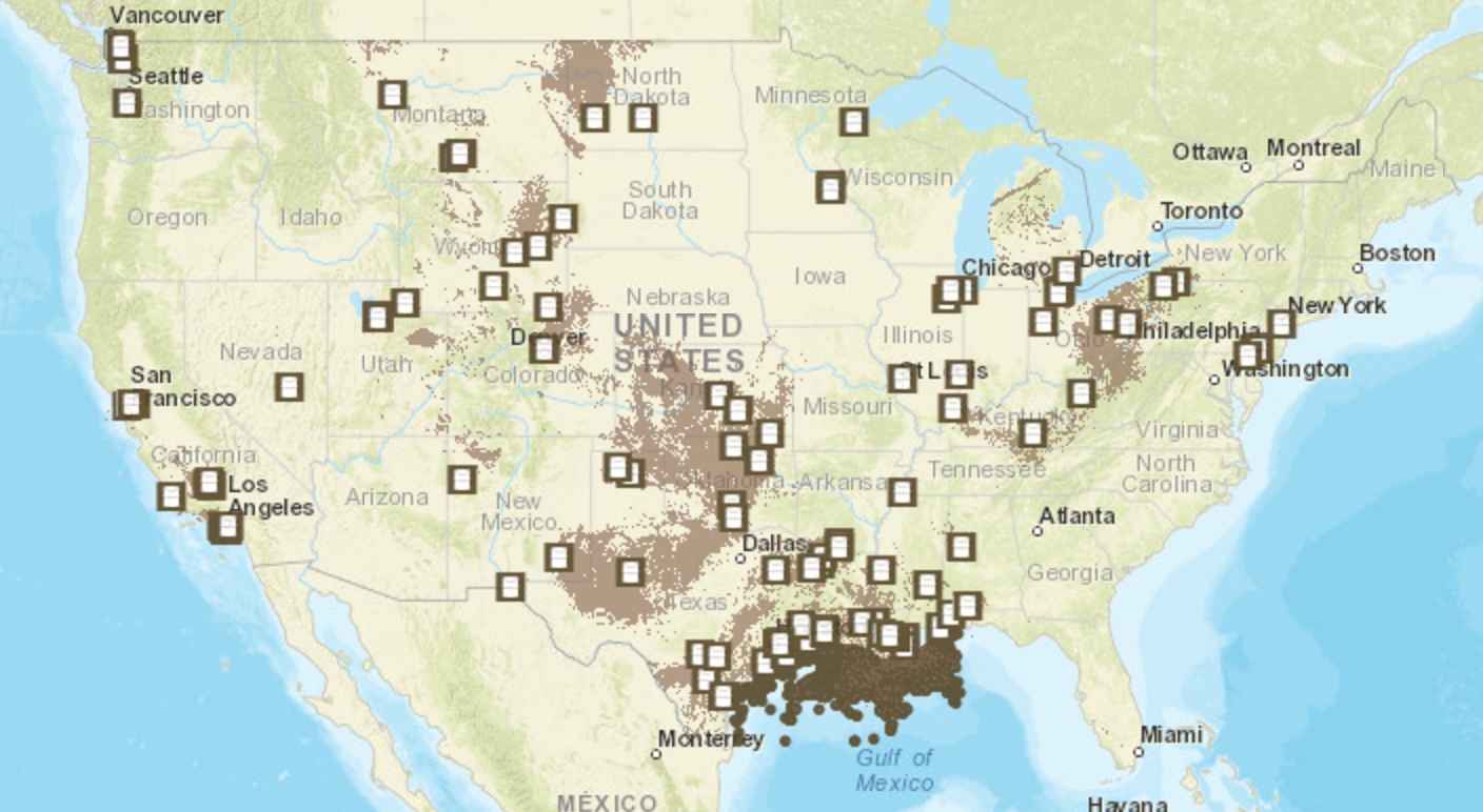1979 Oil Refineries Usa Map - Map
