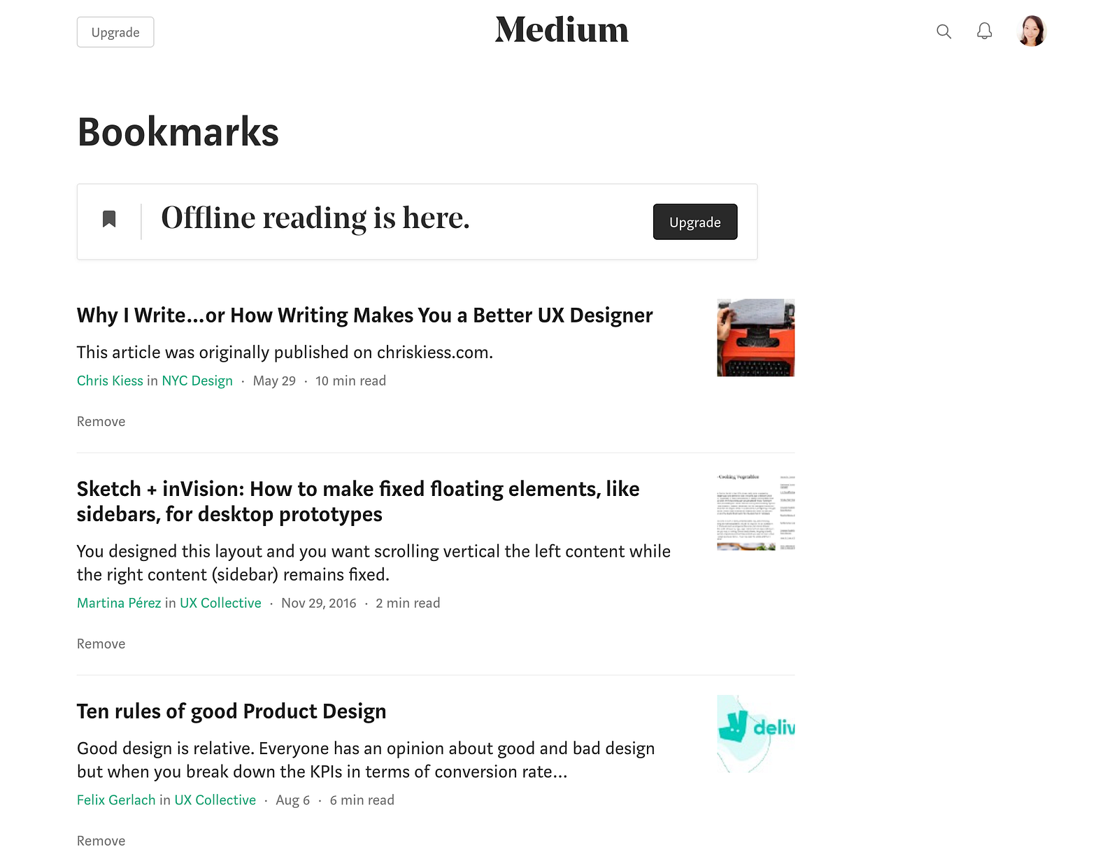 Medium “bookmarks” feature — a UX case study – UX Collective