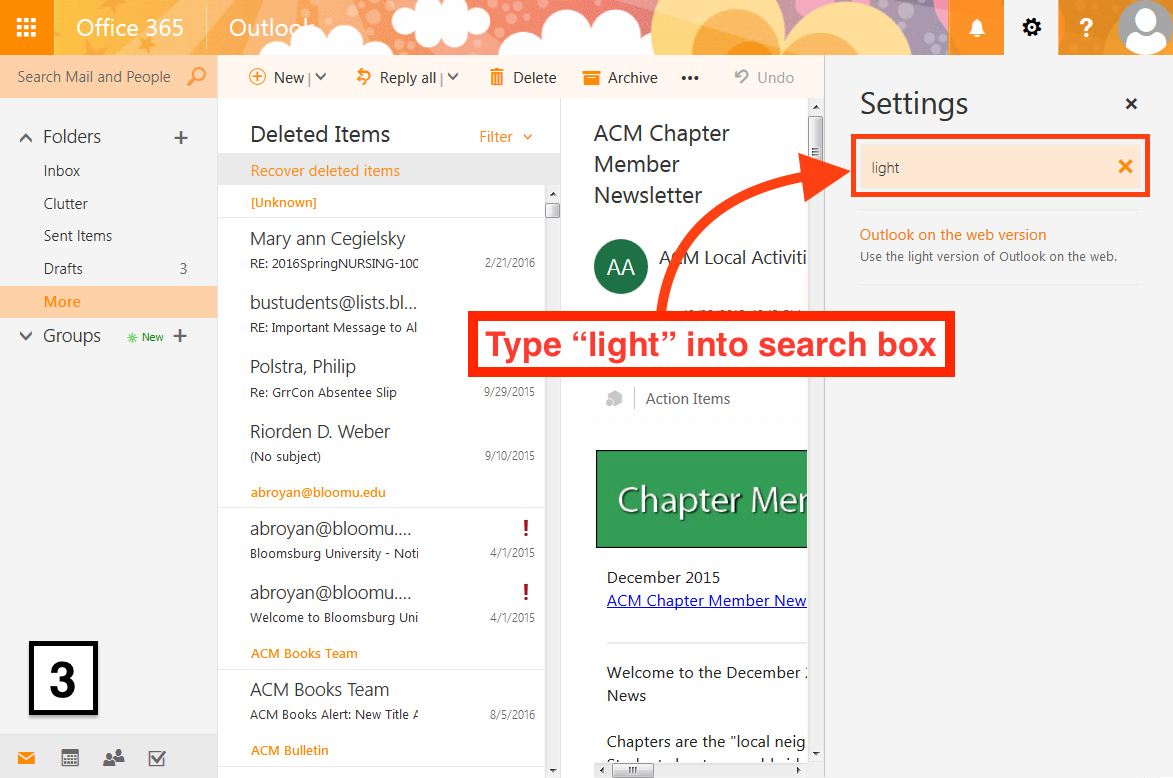 Enable Microsoft Office Outlook classic (light version) on web —Look ...