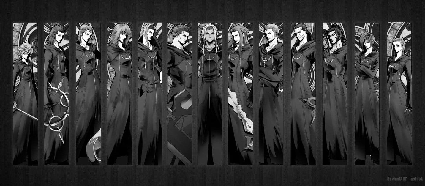 Kingdom Hearts Organization XIII Black Leather Hoodie Jacket