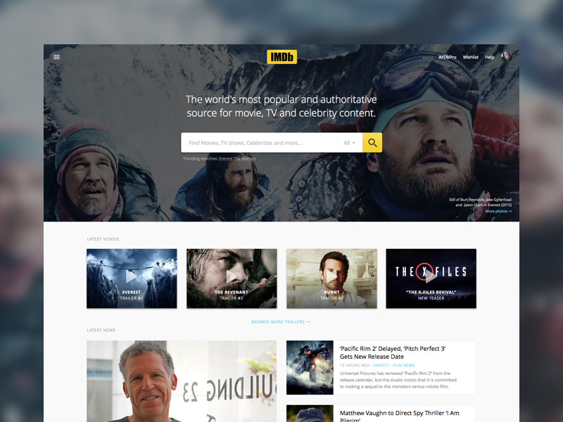 IMDB Redesign Concepts – Muzli - Design Inspiration