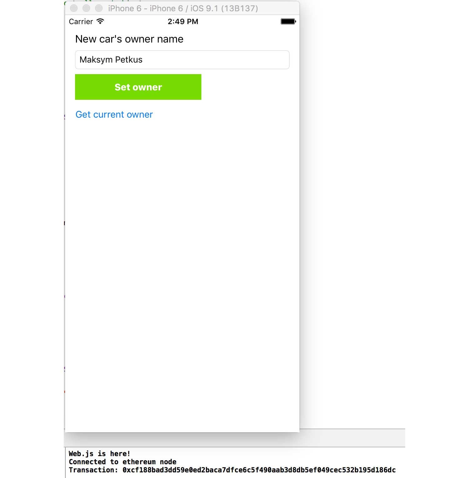 How to run Web3.js in Swift 2 / iOS to work with Ethereum
