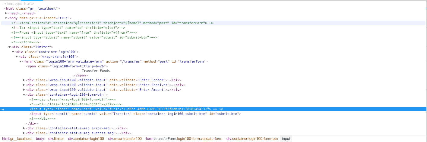 Preventing Cross-Site Request Forgery using Synchronizer Token Pattern