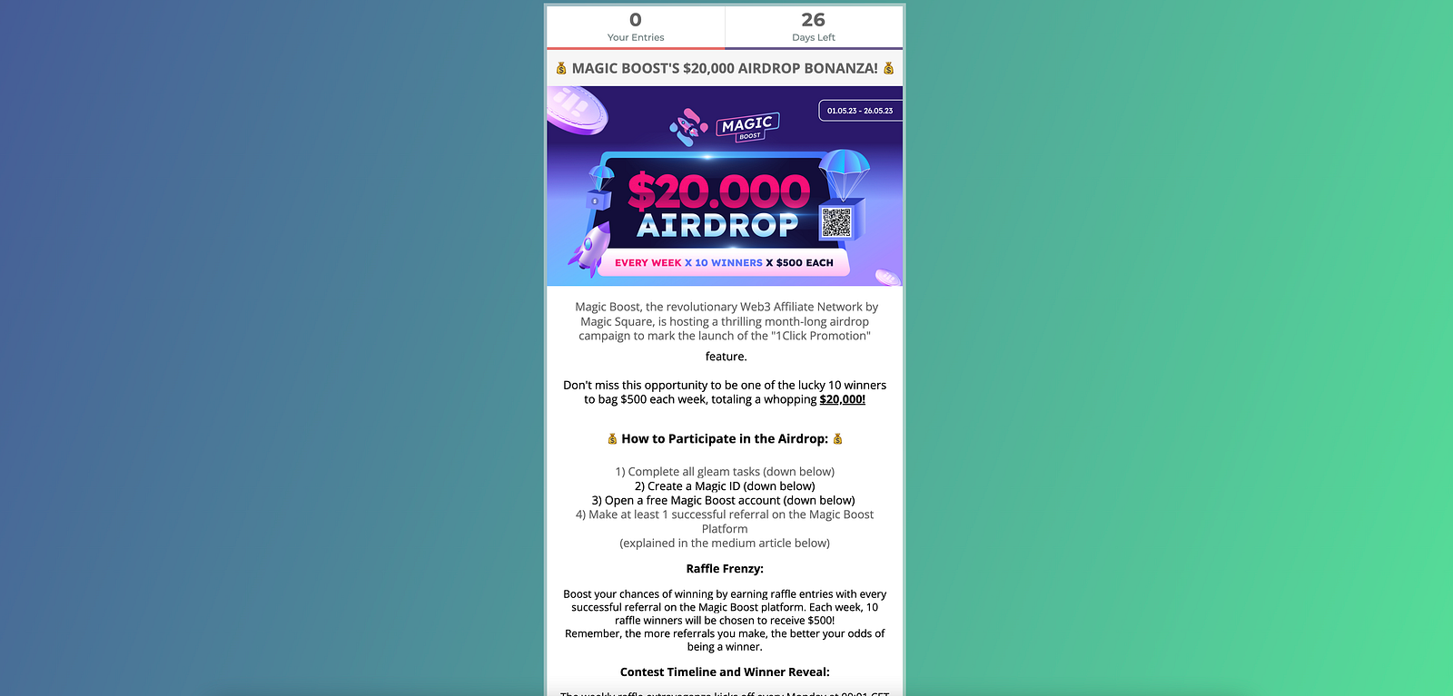 Учавствуем каждый понедельник в розыгрыше 500$ от Magic Boost — Teletype